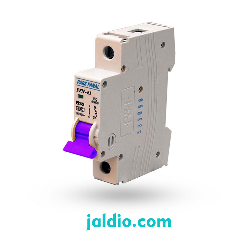 قیمت و خرید مینیاتوری تک پل 32 آمپر تیپ B پارس فانال ظرفیت قطع 6 کیلو کد PFN 1P 32A B - جلدیو ...
