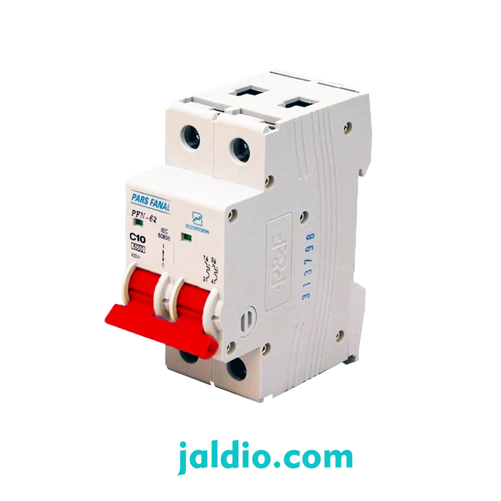 قیمت و خرید مینیاتوری دو پل 10 آمپر تیپ B پارس فانال ظرفیت قطع 6 کیلو کد PFN 2P 10A B - جلدیو ...