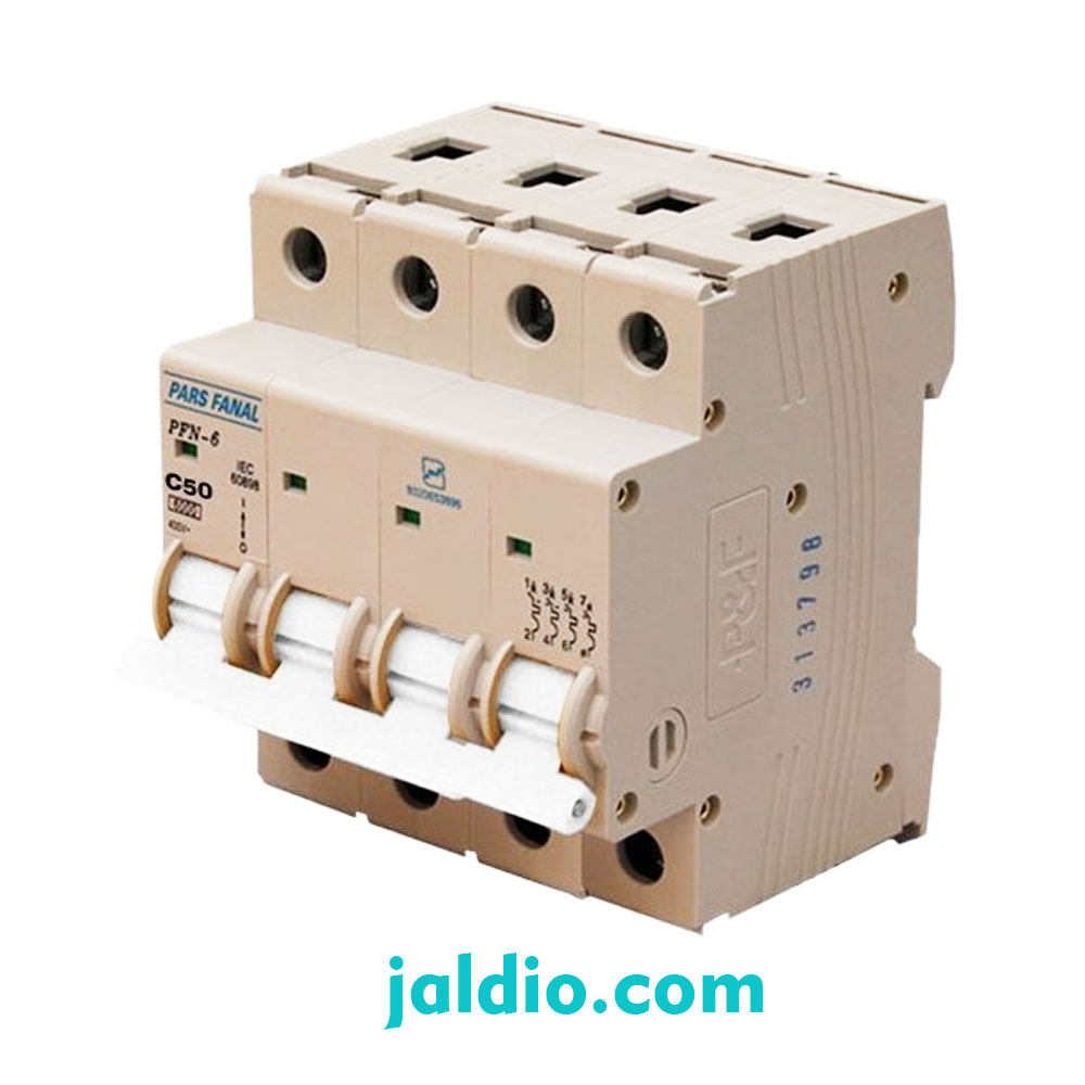 قیمت و خرید مینیاتوری سه فاز با نول 50 آمپر تیپ C پارس فانال ظرفیت قطع 6 کیلو کد PFN 3P+N 50A C ...