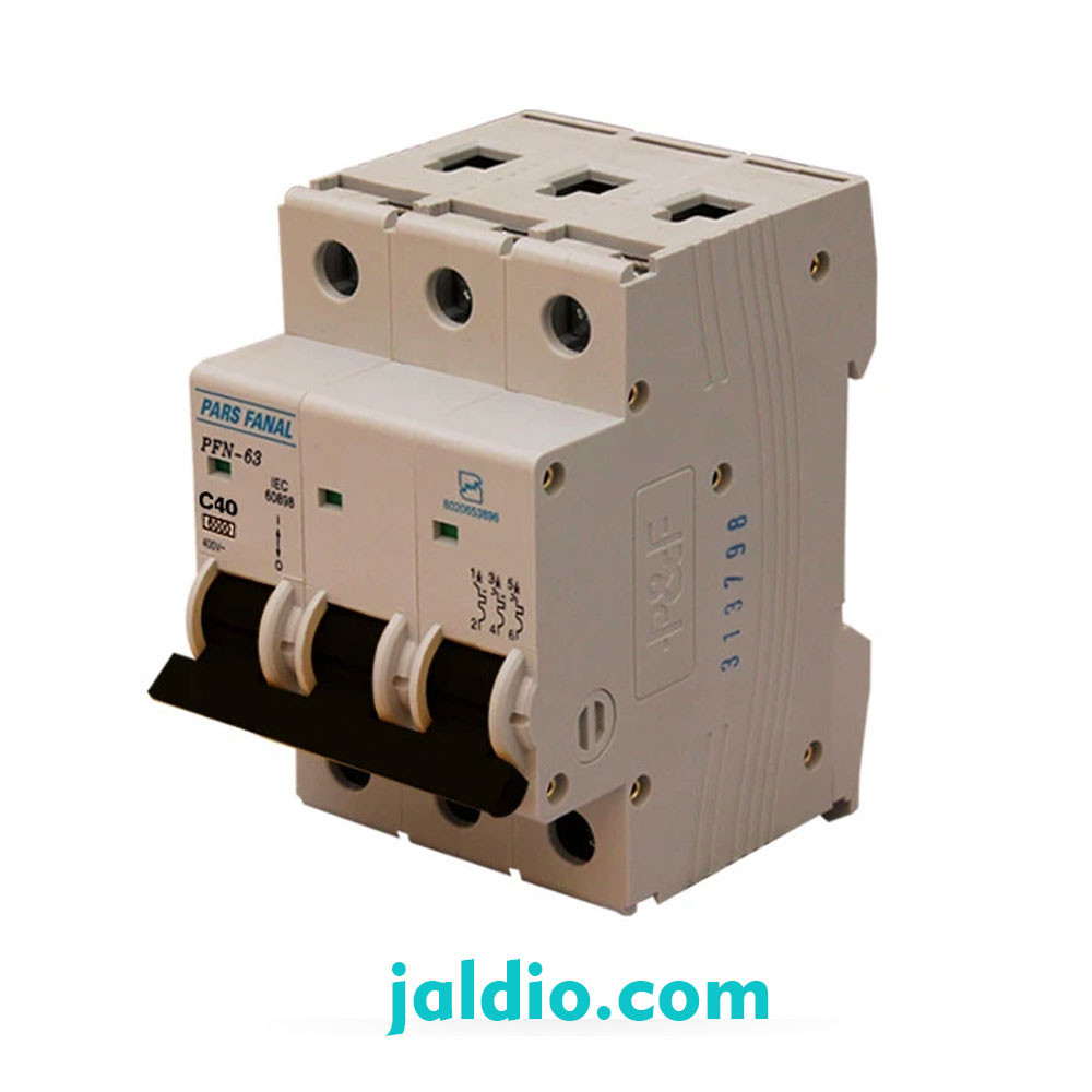 قیمت و خرید مینیاتوری سه پل 40 آمپر تیپ C پارس فانال ظرفیت قطع 6 کیلو کد PFN 3P 40A C - جلدیو ...